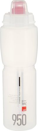 Elite JET PLUS Klar Rot Logo 950 ml - Ultraleichte Fahrrad-Trinkflasche für Radsport MTB Gravel - BPA-frei Biologisch abbaubar Nachhaltig