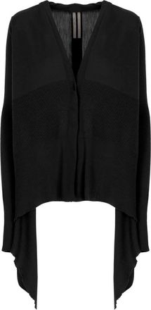 Rick Owens Femme, Pulls, Noir, Taille: 38 FR Gilet Cache-Coeur Mi-long