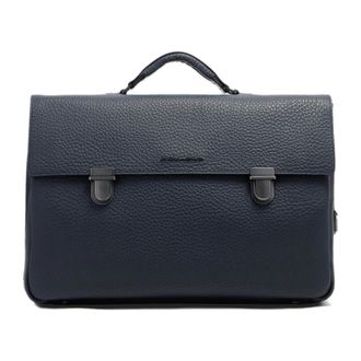 Piquadro Mallette en cuir avec sangle de chariot - Homme - Sacs - Bleu - Taille: ONE Size
