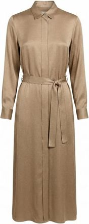 PESERICO Femme, Robes, Brun, Taille: 42 FR Robe Chemisier Satin