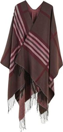 Generic Poncho Femme Hiver Chaud Chale Femme Hiver Chaud Cape Femme Effet enveloppant Ch&acirc;le Imprim&eacute; Doux Cardigan Double &Eacute;paisseur Tr&egrave;s