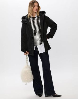 Stradivarius Parka matelass&eacute;e - Noir