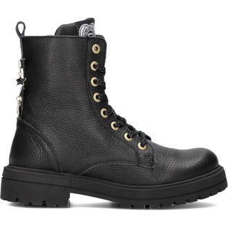 Develab M&auml;dchen Schwarze Leder Schn&uuml;rstiefel - - Shoes - Damen - Schwarzk - 33 EU