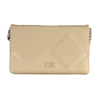 Calvin Klein Femme, Sacs, Beige, Taille: ONE Size Sac Bandouli&egrave;re Beige avec Fermeture Clip