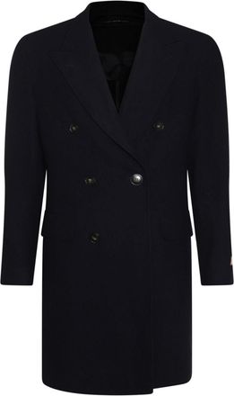 Canali Doppelreihiger Mantel - Schwarz