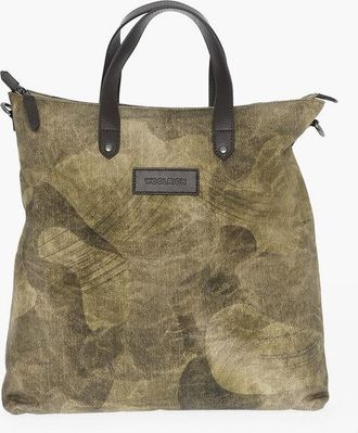 Woolrich Borsa Tote Effetto Camouflage con Finiture in Pelle size One Size