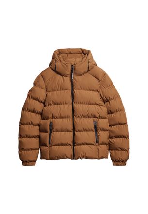 Superdry Herren Kapuzen-Sportpufferjacke Denim Co Tabakbraun XXL