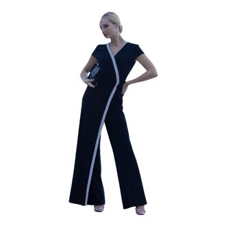 Frank Lyman Design Eleganter Jumpsuit mit kurzen &Auml;rmeln und V-Ausschnitt - - Jumpsuits & Playsuits - Damen - Mehrfarbig - L