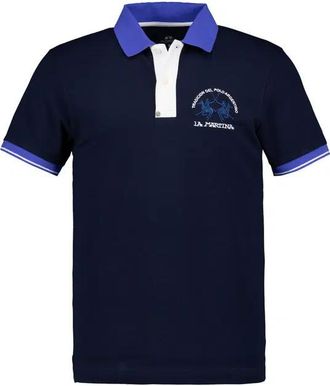 La Martina Herren Polo-Shirt blau Baumwoll-Piqu&eacute;