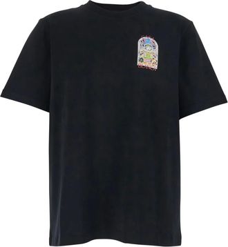 Casablanca Homme, Tops, Noir, Taille: XL Orchid Court Classic T-Shirt