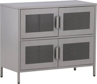 Paris Prix Buffet 4 Portes en Métal Nett 90cm Gris Clair