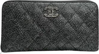Chanel Portefeuille long en cuir Matelass&eacute; Pre-owned - Femme - Pre-owned - Noir - Taille: ONE Size