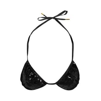 Tom Ford Sequin Triangle Bra mit verstellbaren Tr&auml;gern - - Swimwear - Damen - Schwarzk - 2XS