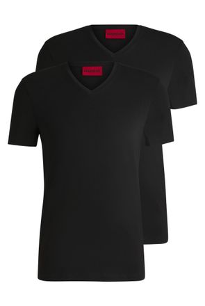 HUGO BOSS HUGO Herren V T-Shirt, per Pack Schwarz (Black 001), XX-Large (Herstellergröße: XXL)