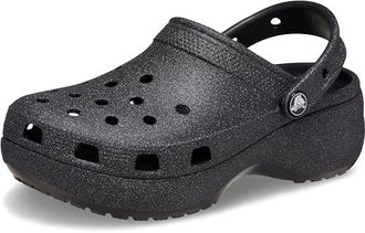Crocs Womens Classic Platform Glitter Clog 34-35 EU Black
