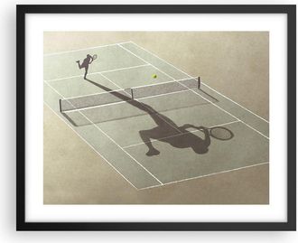 Arttor Poster Schwarzrahmen Deko 50x40cm Tennis Gerichte Sport Wandposter Art Prints Wanddeko Bild Wand Kunstdruck Wandbilder Dekoration Wohnzimmer Schlafzim