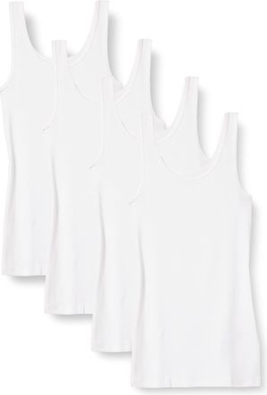 Amazon Essentials Damen Tanktop schlanke Passform, 4er-Pack, Weiß, XXL