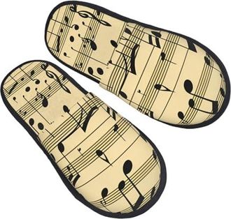 Generic Notes Musicales Homme Femme Pantoufles L&eacute;g&egrave;res Chaussons Antid&eacute;rapantes Chaussures De Maison Pour Automne Maison Hiver M