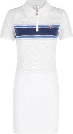 Casablanca Femme, Robes, Blanc, Taille: 40 FR Mesh Stripe Midi Dress