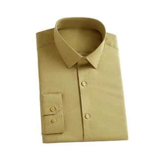 Generic Chemises fines et &eacute;lastiques &agrave; manches longues pour homme, coupe ajust&eacute;e, haut de bureau souple, 7668-32, XXL