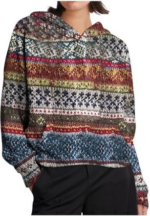 Generic Welt Shop V&ecirc;tements Tricot&eacute;s Chaud &Eacute;l&eacute;gant Imprim&eacute; Sweatshirts Mode avec &Eacute;paules Coud&eacute;es Pull avec Pull Color&eacute; Femme, gris, XXL