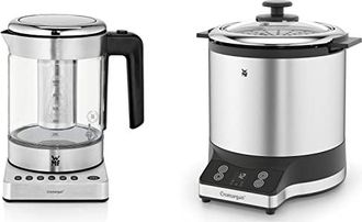 WMF Küchenminis 2 in 1 Vario Wasserkocher mit Temperatureinstellung, 1,0l, 1900 W & Küchenminis Reiskocher (220 W, mit Lunch-to-go-Box, Damfgarer, platzsp