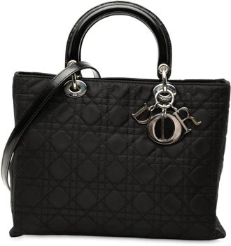 Dior Hobo Bags - Large Nylon Cannage Lady Dior - Gr. unisize - in Schwarz - f&uuml;r Damen