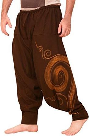Generic OBiQuzz Pantalon sarouel pour homme - Long baggy - Pantalon de loisirs - Pantalon de yoga l&eacute;ger - Taille &eacute;lastique - Imprim&eacute; r&eacute;tro - Pantalon de joggi