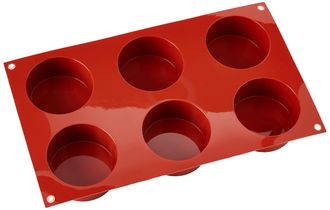 Silikomart Silikomart 26.127.00.0060 SF127 - NR.6 CYLINDERS &oslash; 70 MM H35 MM IN POLYBAG + HEADER CARD, Rot