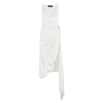 DAVID KOMA David Koma, Femme, Robes, Blanc, Taille: 38 FR Robe Asymétrique Cristal Griffes