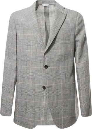 Boglioli Homme, Vestes, Gris, Taille: XL Blazer en lin &agrave; deux boutons