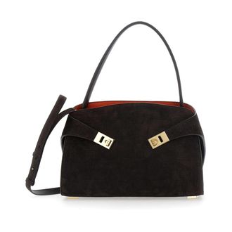 Ferragamo HUG Croco Print Suede - - Bags - Damen - Braun - ONE SIZE