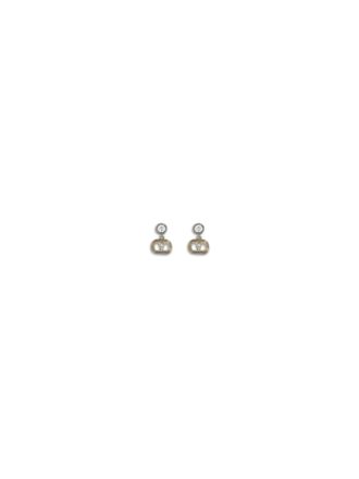 Valentino Garavani Womens Earrings Ovalette Gold-Crystal Brass Gold/crystal
