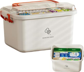 Generic Medicine Storage Box, tragbarer Erste-Hilfe-Organizer, Medikamentenbox mit mehreren F&auml;chern, gro&szlig;e Kapazit&auml;t, Reise-Medizinbox, Pillen-Organizer