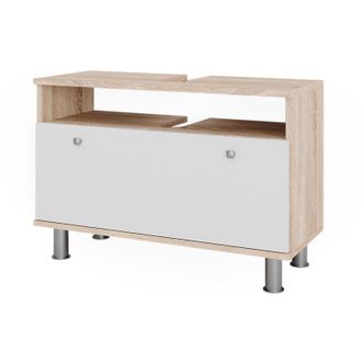 Vicco Meuble sous vasque Fynn, Sonoma/blanc, 80.2x54cm avec tiroir