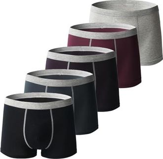 Generic Lot de 5 caleçons boxeurs ultra absorbants pour incontinence pour homme - Réutilisables - Lavables et confortables - Anti-fuites - 2025 (5 pièces-c, X