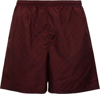 Gucci Bedruckte Polyester Popeline Badeshorts - - Swimwear - Herren - Rot - 2XL