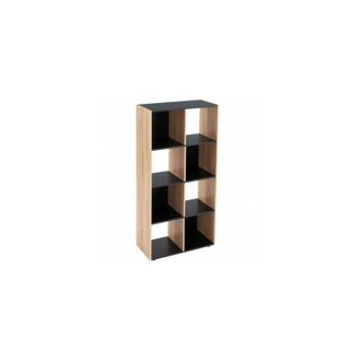 Wadiga &Eacute;tag&egrave;re en MDF Bois et Noir - 8 Casiers