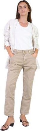 Le Temps Des Cerises Jeans 400/60 Girlfriend Work Taille Haute Beige