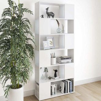 vidaXL Vidaxl - Biblioth&egrave;que/S&eacute;parateur de pi&egrave;ce Blanc 80x24x186 cm Agglom&eacute;r&eacute;