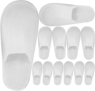 Holibanna SUPVOX Pantoufles Jetables Antid&eacute;rapantes 24 Pi&egrave;ces Semelle &Eacute;paisse 4 MM Tissu Blanc Doux Pantoufles DInt&eacute;rieur pour Invit&eacute;s Spa H&ocirc;tel Massage Usage U