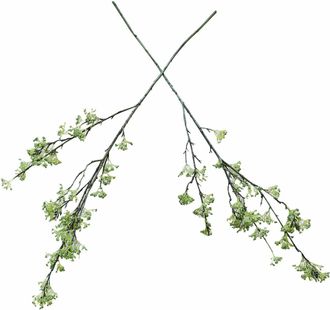 Loberon Dekoblume 2er Set Mormant, Naturnahe Nachbildung, K&uuml;nstlicher Schmetterlingsflieder, Kunstblume, Deko-Zweige, Dekoration, Eisendraht, Kunststoff, gr&uuml;n