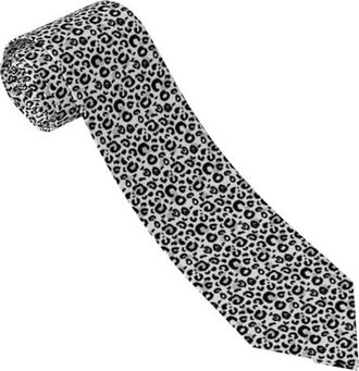Generic Cravates Homme Imprim&eacute; L&eacute;opard Noir Et Gris Froid Tendance Necktie Classique Cravate Pour &Eacute;v&eacute;nements F&ecirc;te Affaires