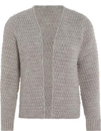 Knit Factory Becky Strickjacke - Kurzer Damen Strickjacke - Cardigan mit Wolle - Gestrickte Jacke in H&uuml;fth&ouml;he - Hochwertige Qualit&auml;t - Iced Clay - 40/42