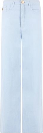 Lois Femme, Pantalons, Bleu, Taille: W25 Pantalon Marlene en lin