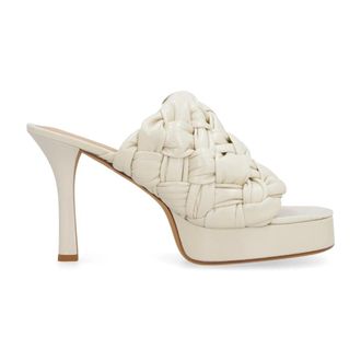 Bottega Veneta Femme, Chaussures, Beige, Taille: 36 EU Sandales Plateformes Intrecciato Rembourr&eacute;es