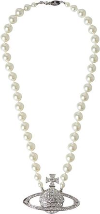 Vivienne Westwood Orb Anh&auml;nger Perlenkette - - Accessories - unisex - Grau - ONE SIZE