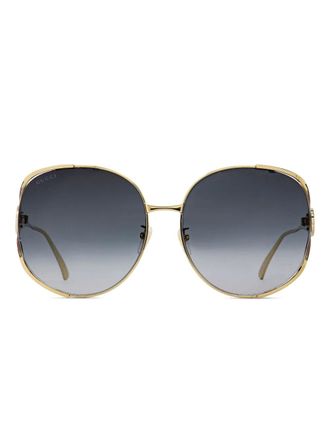 Gucci Sonnenbrille mit rundem Gestell - Gold