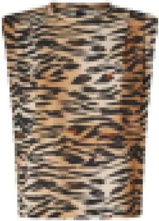 Pinko Pinko, Femme, Tops, Multicolore, Taille: 38 FR Pull Sans Manches Imprim&eacute; Tigre