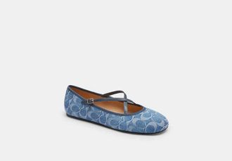 Coach Phoebe Ballerina Aus Signature-Denim